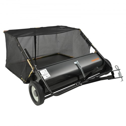 VEVOR Tow Behind Lawn Sweeper, 44 in Pull Behind Lawn Sweeper, 25 cu ...