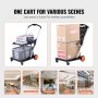VEVOR Multi Use Functional Collapsible Cart, 198 lbs Capacity 2-Tier ...