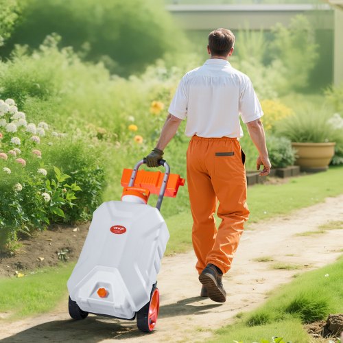 10 Gal Battery Powered Sprayer with Cart Wheeled 0-80 PSI Electric Weed ...