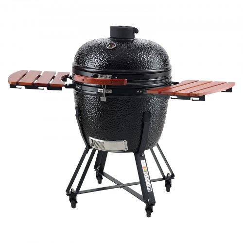 VEVOR 24" Ceramic Barbecue Grill Smoker Portable Round Outdoor Grill ...
