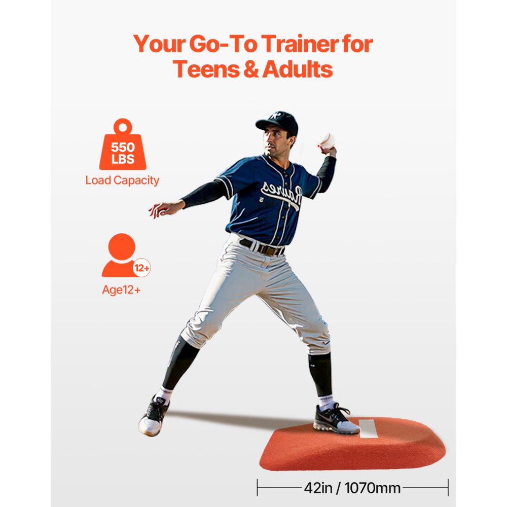 VEVOR Pitching Mound, Portable Baseball Game Mound, 42 in Indoor ...