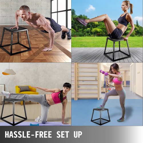 VEVOR Plyometric Platforms 4 PCS Set (12", 18", 24", 30"), Plyometric ...