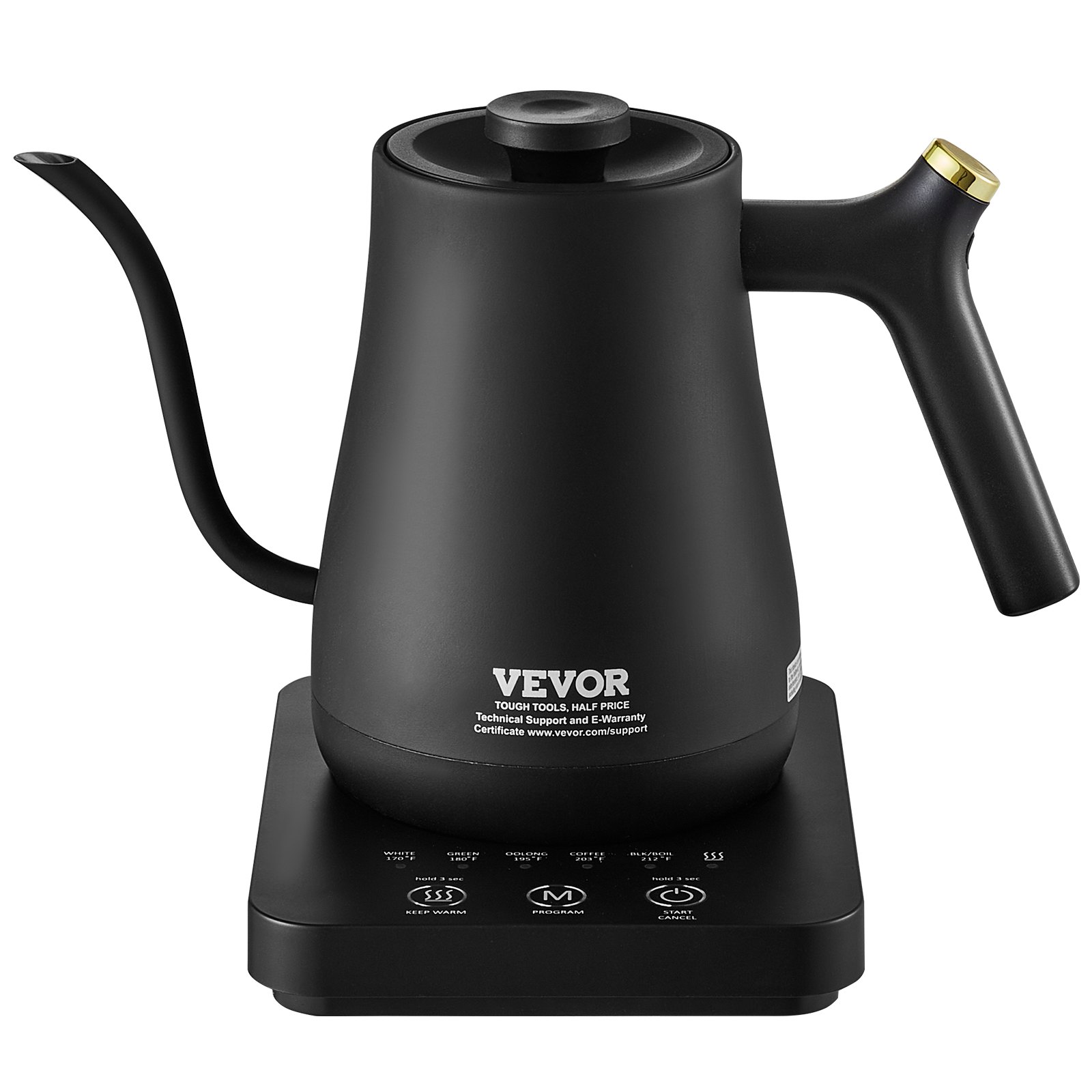 VEVOR Electric Gooseneck Kettle 1L, Temperature Control Pour Over ...