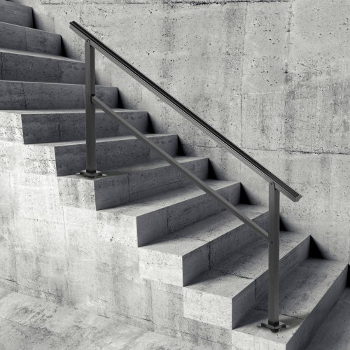 VEVOR Outdoor Handrail 165LBS Load Handrail Outdoor Stairs Aluminum ...