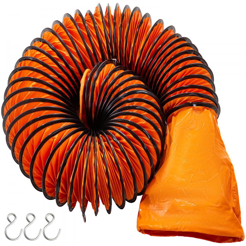 7.6m Ventilation Duct Flexible PVC Ducting Φ 155mm Quick Connect ...