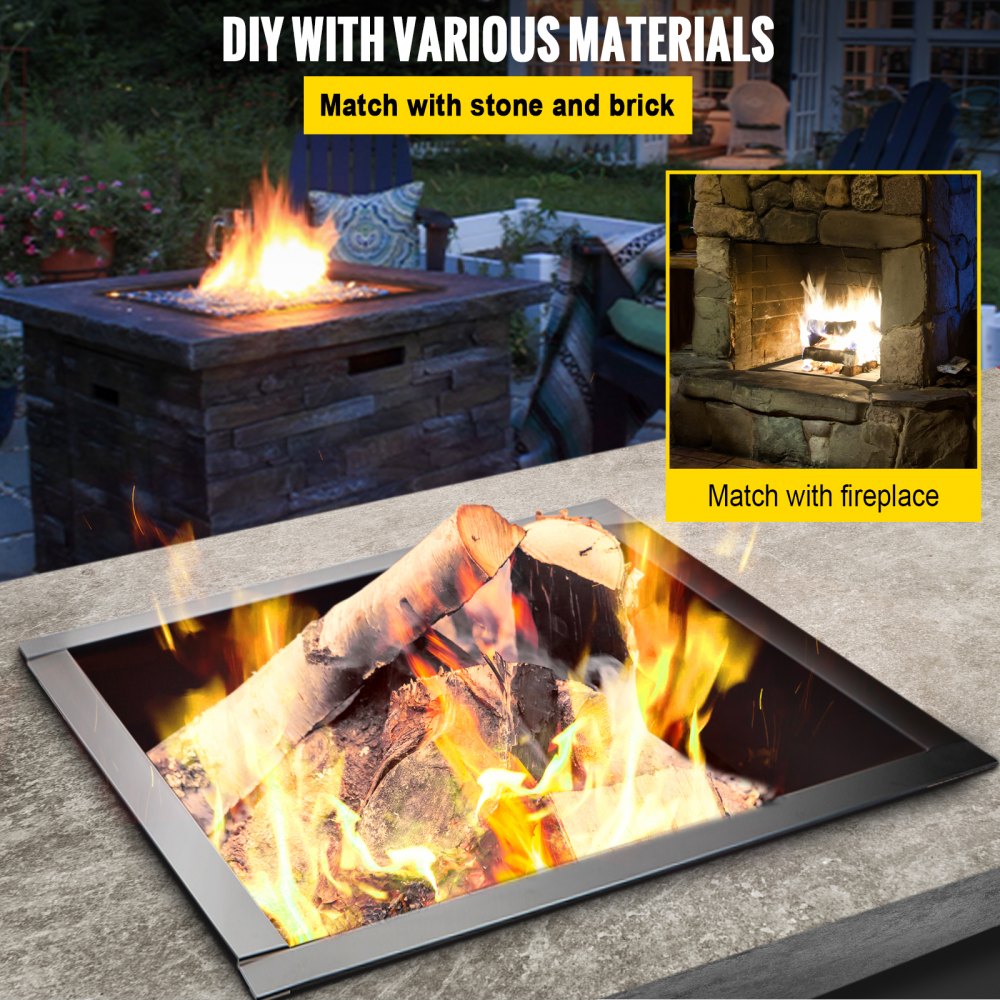 VEVOR Fire Pit Ring, 36-Inch Outer/30-Inch Inner Diameter Fire Pit ...