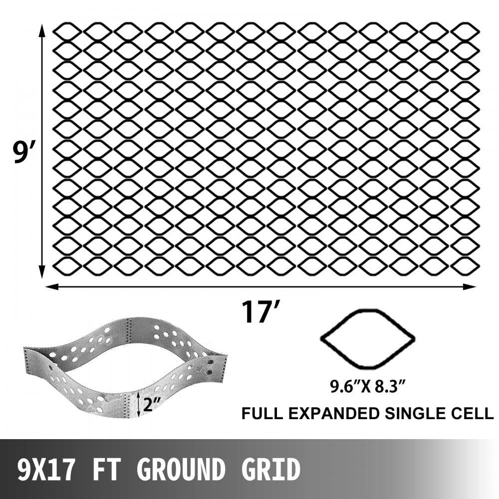 VEVOR Geo Grid Ground Grid Geo Cell Grid 9x17ft Gravel Geo Grid 2in ...