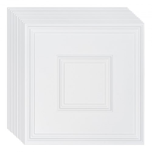 VEVOR Ceiling Tiles, 12-Pack 24 x 24 in, Drop Ceiling Tiles Premium PVC ...