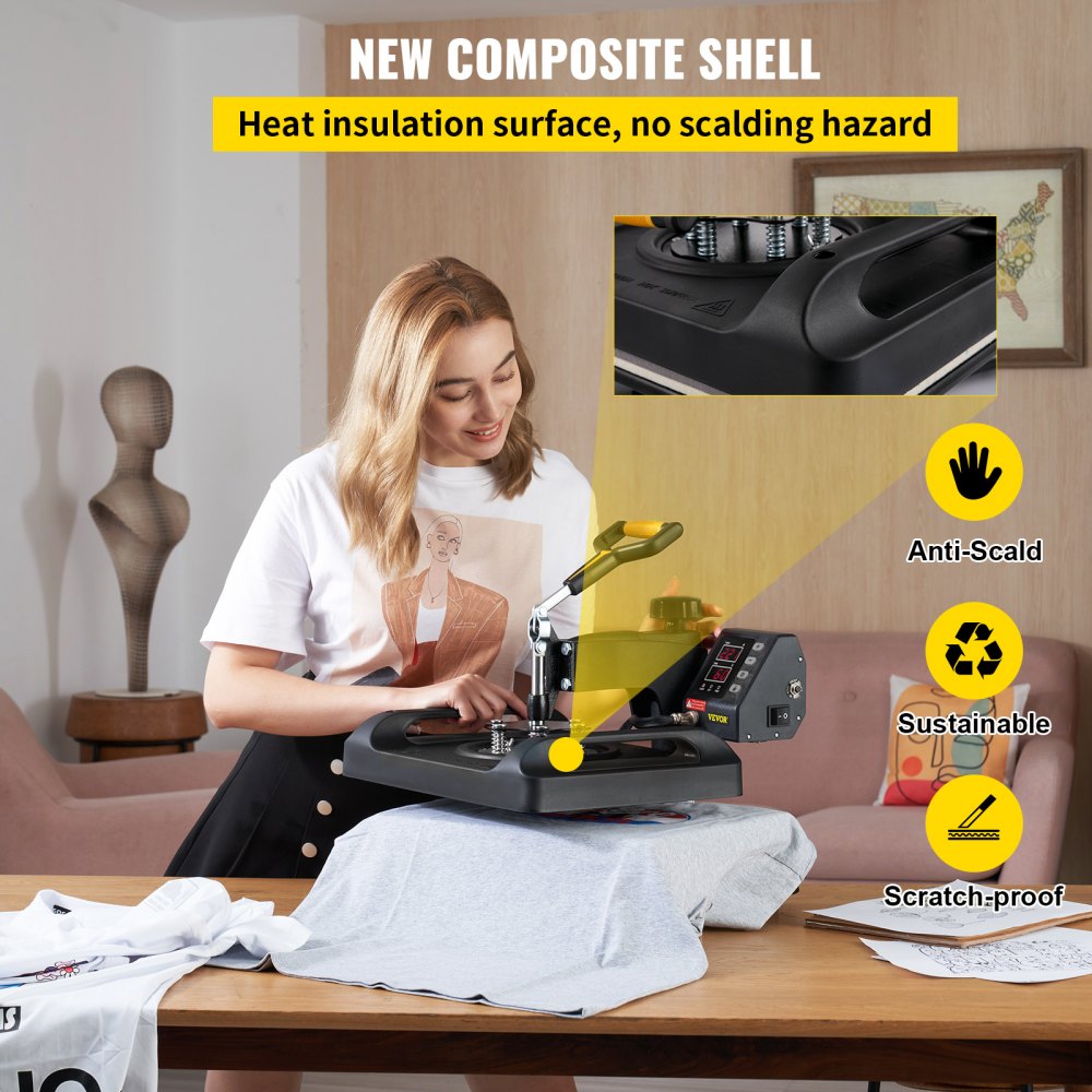 VEVOR Heat Press 15x15, Upgraded Heat Press Machine 5 in 1, Anti-Scald ...