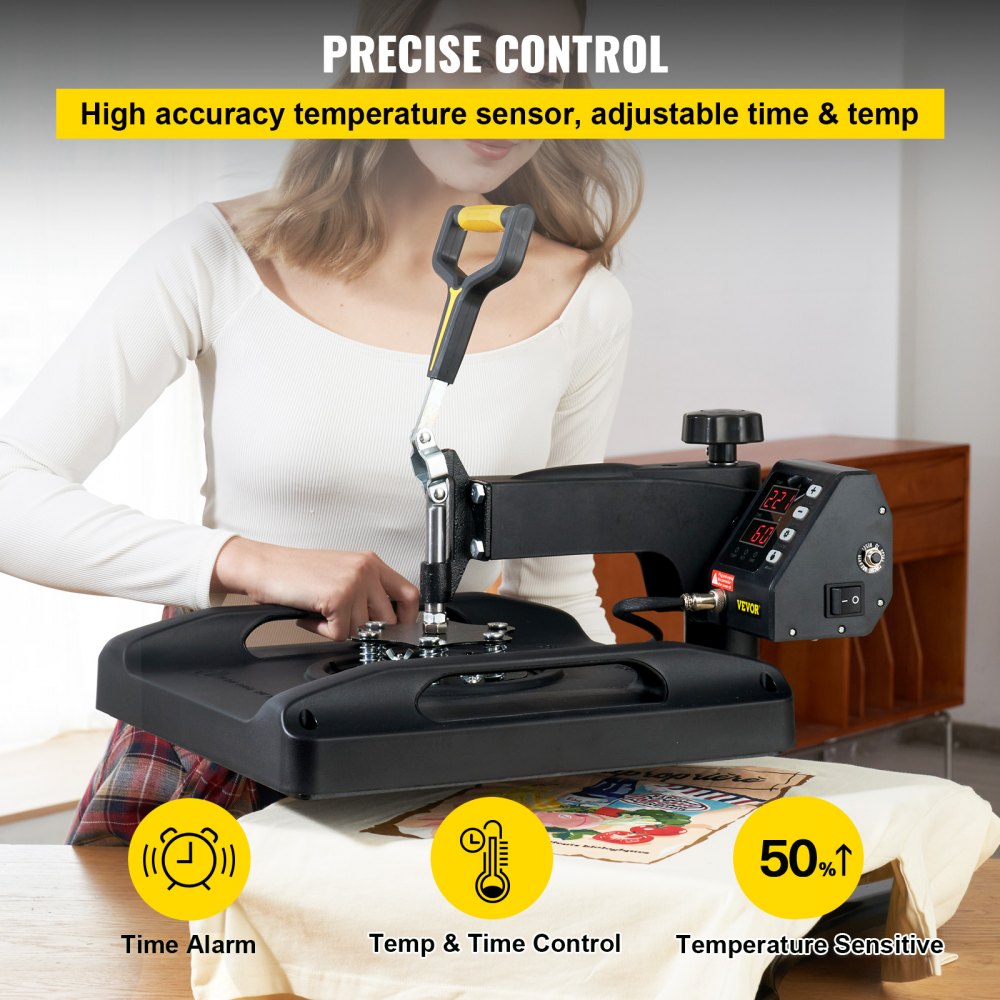 VEVOR Heat Press 15x15, Upgraded Heat Press Machine 5 in 1, Anti-Scald ...