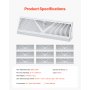 VEVOR 15-Inch Floor Registers, 10-Pack Baseboard Registers, HVAC Heavy ...