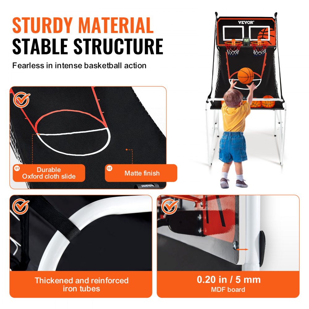 VEVOR Foldable Basketball Arcade Game, 2 Player Indoor Basketball Game ...