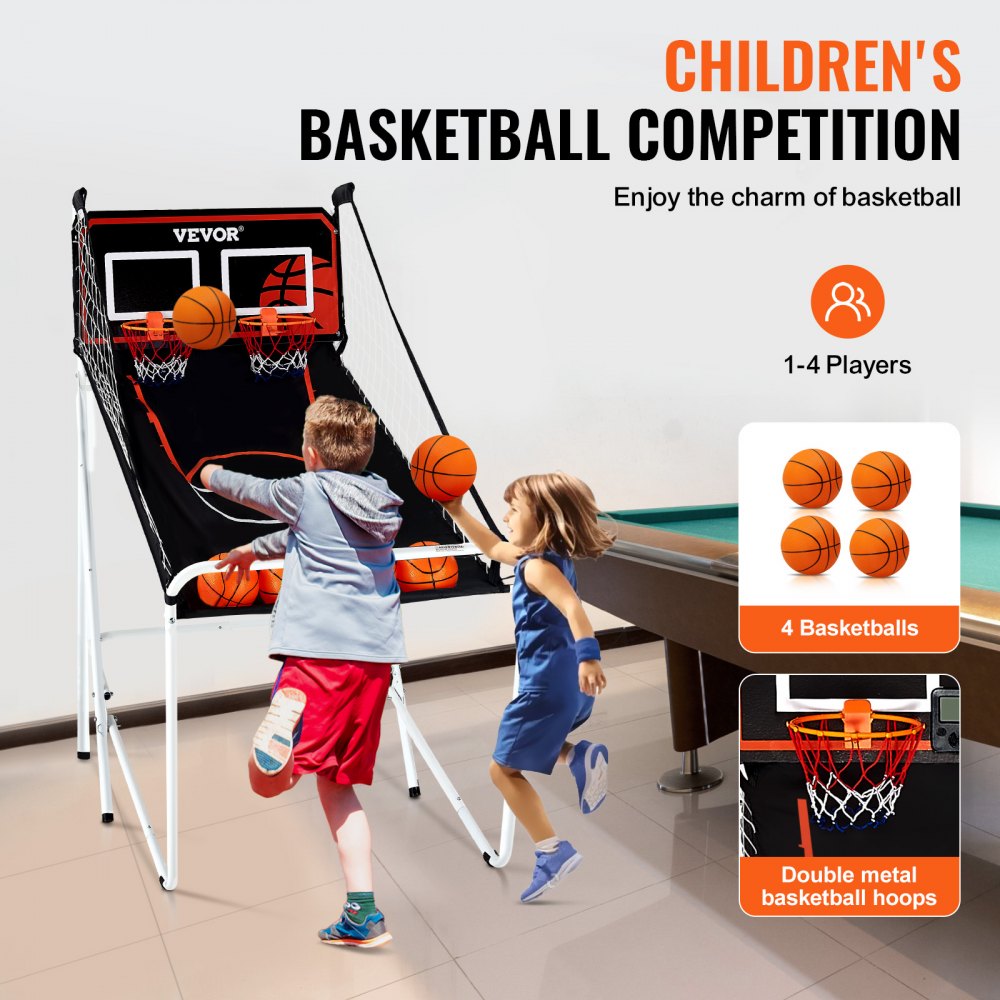 VEVOR Foldable Basketball Arcade Game, 2 Player Indoor Basketball Game ...