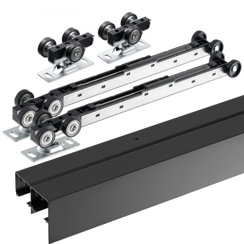 Bypass Door Hardware 8ft Bypass Closet Door Track Kit for 2 Door System ...