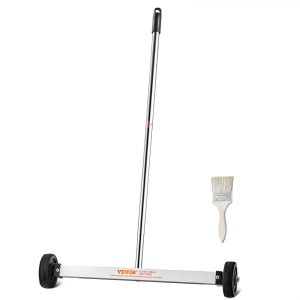 VEVOR Magnetic Sweeper with Wheels, 17inch Mini Magnetic Sweeper, 10 ...
