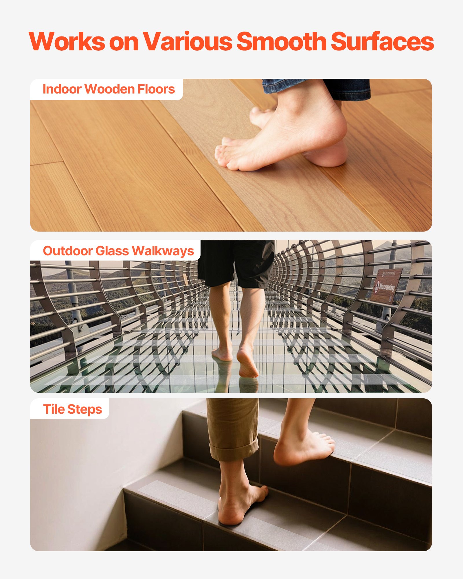 VEVOR Transparent Anti Slip Tape – 30FT x 4IN EVA Roll