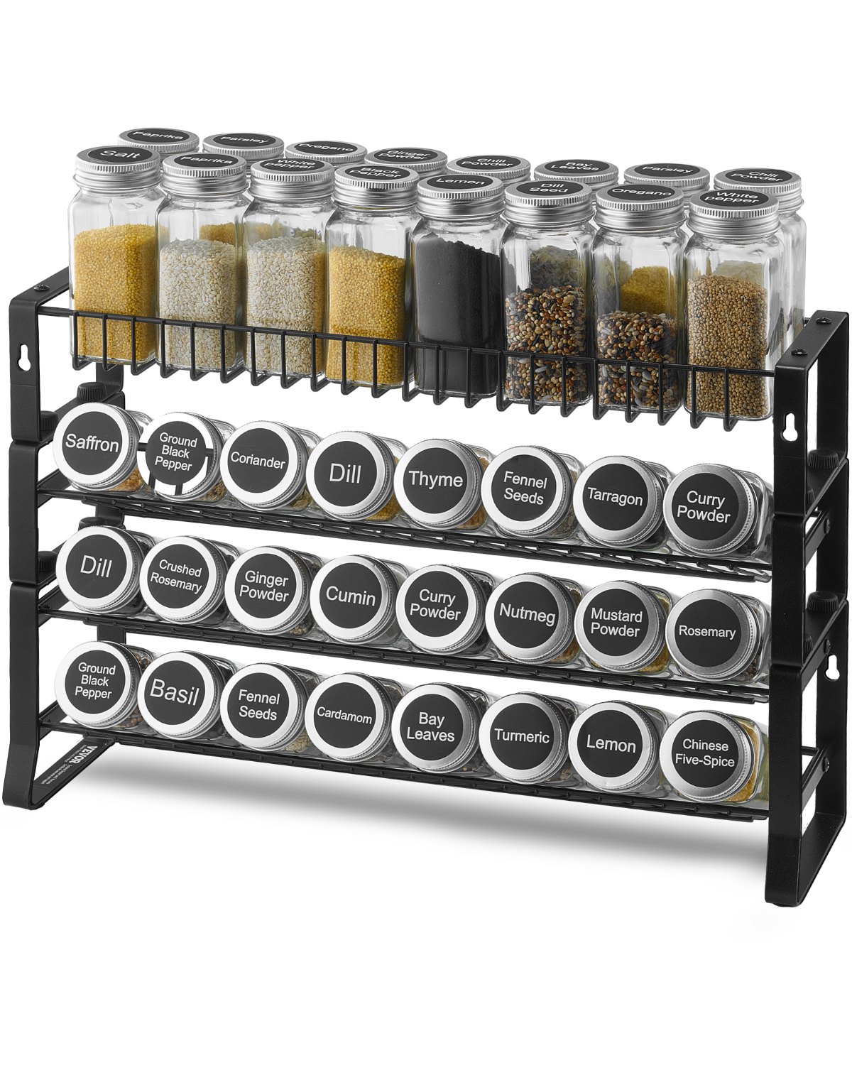 VEVOR Detachable Spice Rack Organizer for Cabinet, 4 Tie Stackable ...