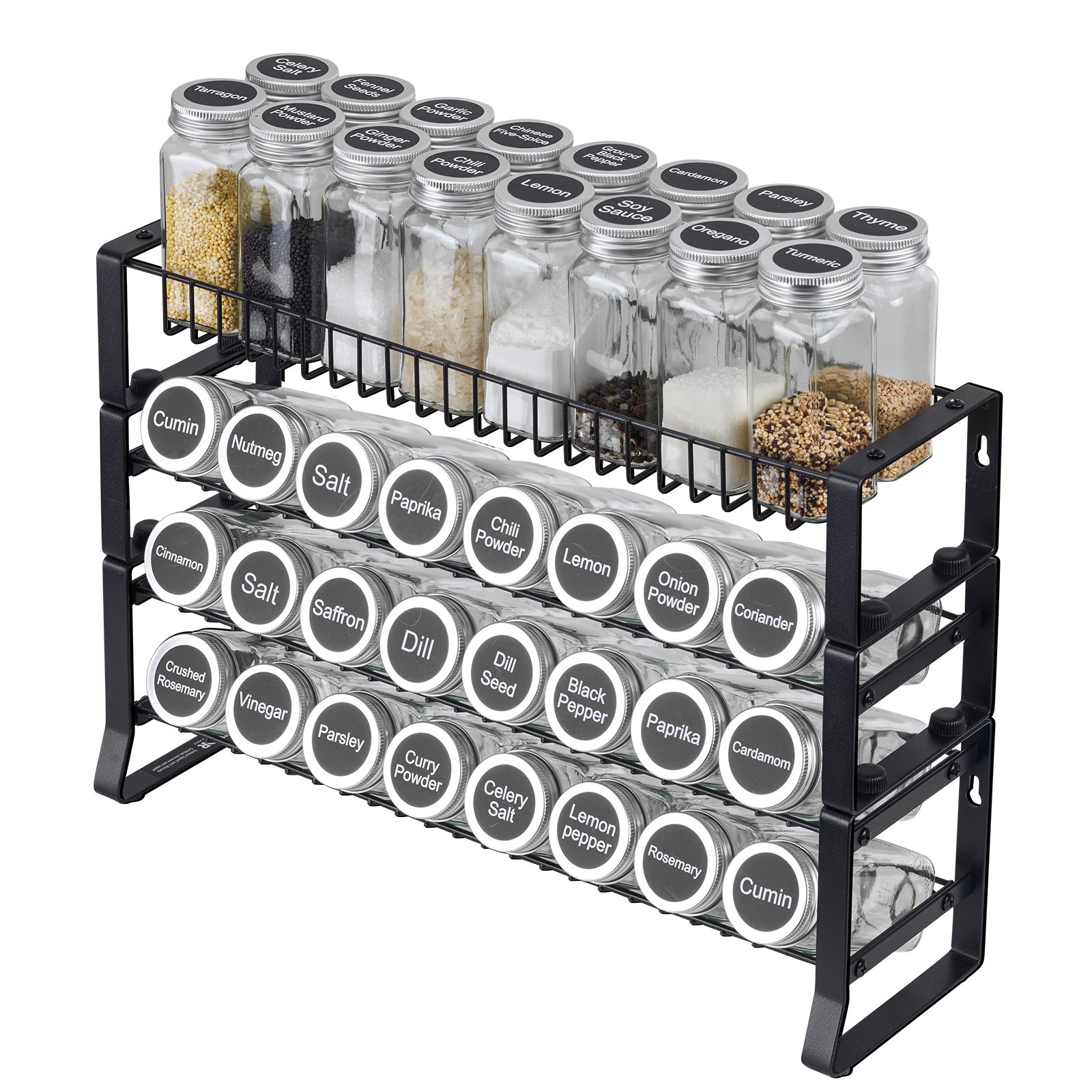 VEVOR Detachable Spice Rack Organizer for Cabinet, 4 Tie Stackable ...