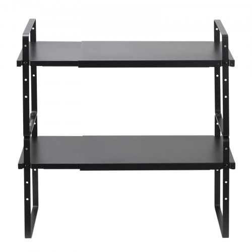 2 Tier Cabinet Organizer Shelf Counter Shelves Steel Kitchen Storage ...