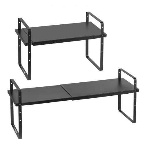 2 Tier Cabinet Organizer Shelf Counter Shelves Steel Kitchen Storage ...