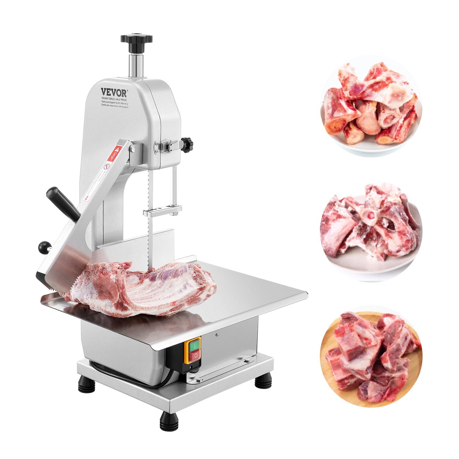 VEVOR 650W Commercial Electric Meat Bandsaw Stainless Steel Bone Sawing ...