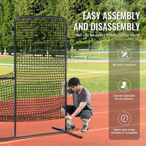 VEVOR L Screen Baseball for Batting Cage, 7x7 ft Baseball Softball ...