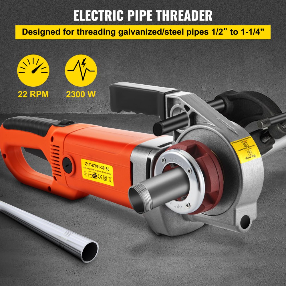 VEVOR Electric Pipe Threader, 2300W Pipe Threading Machine, Heavy-Duty ...