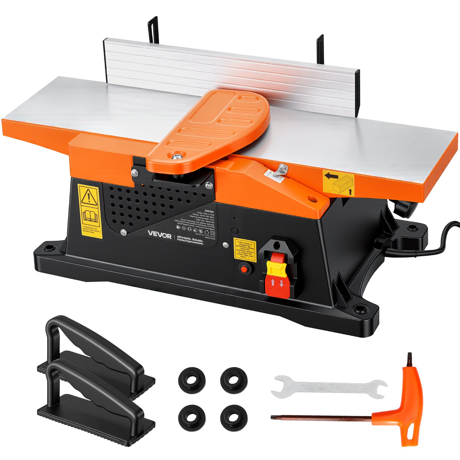 VEVOR Spiral Benchtop Jointer, 6 in, 2 HP 12000 RPM Bench Top Wood ...
