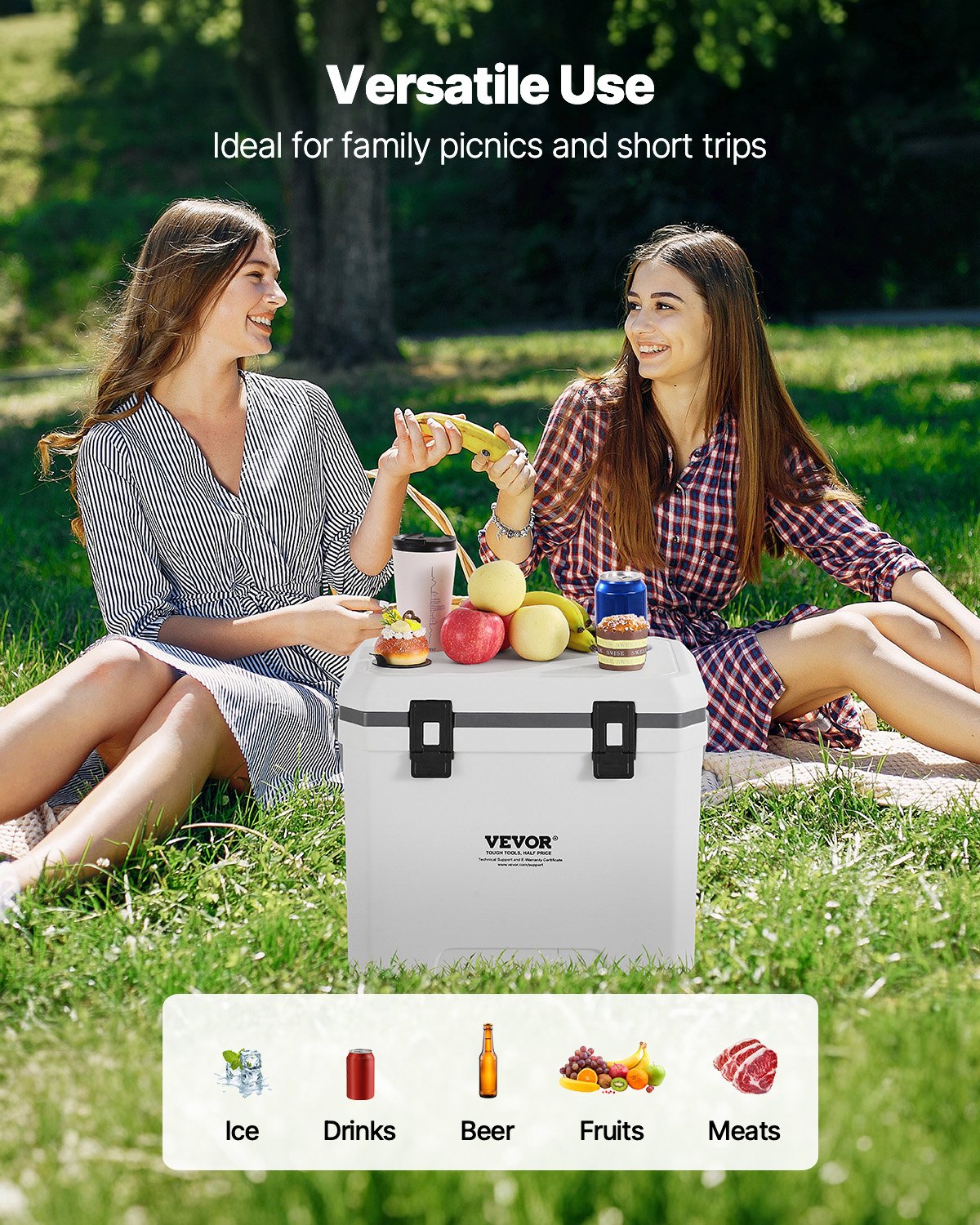 VEVOR Portable Hard Cooler — 38QT with Ice Retention