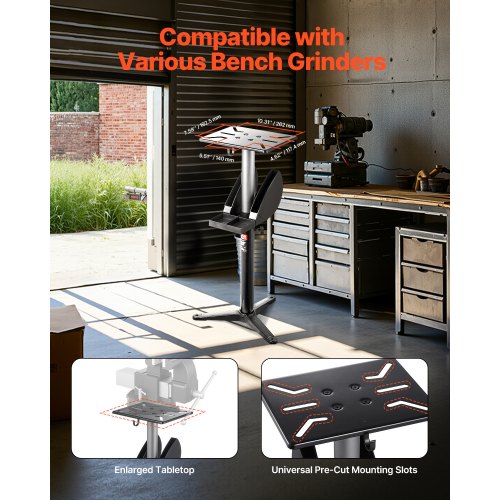 VEVOR Bench Grinder Stand Bench Grinder Floor Pedestal 5-Level Height ...