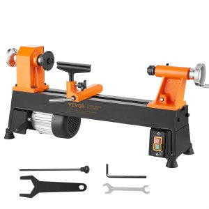 VEVOR Tabletop Wood Lathe, Dimensions 10x18 inches, Motor Strength 0.5 ...