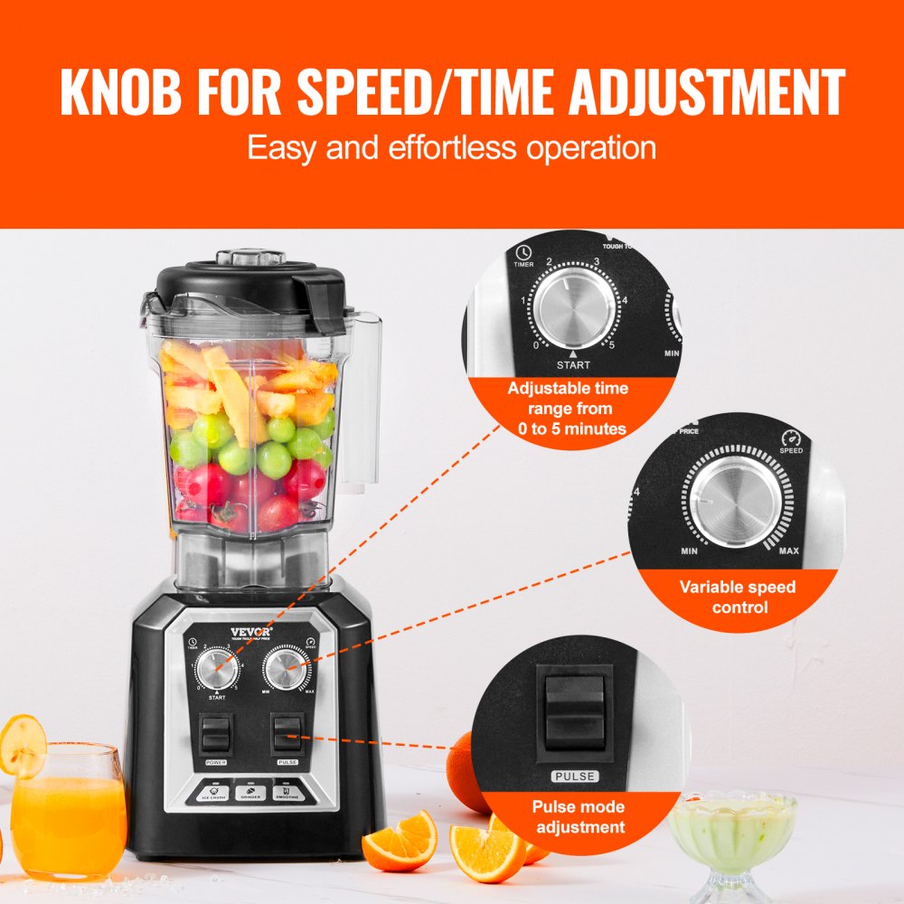 VEVOR Professional Blender, Commercial Countertop Blenders, 68 oz ...