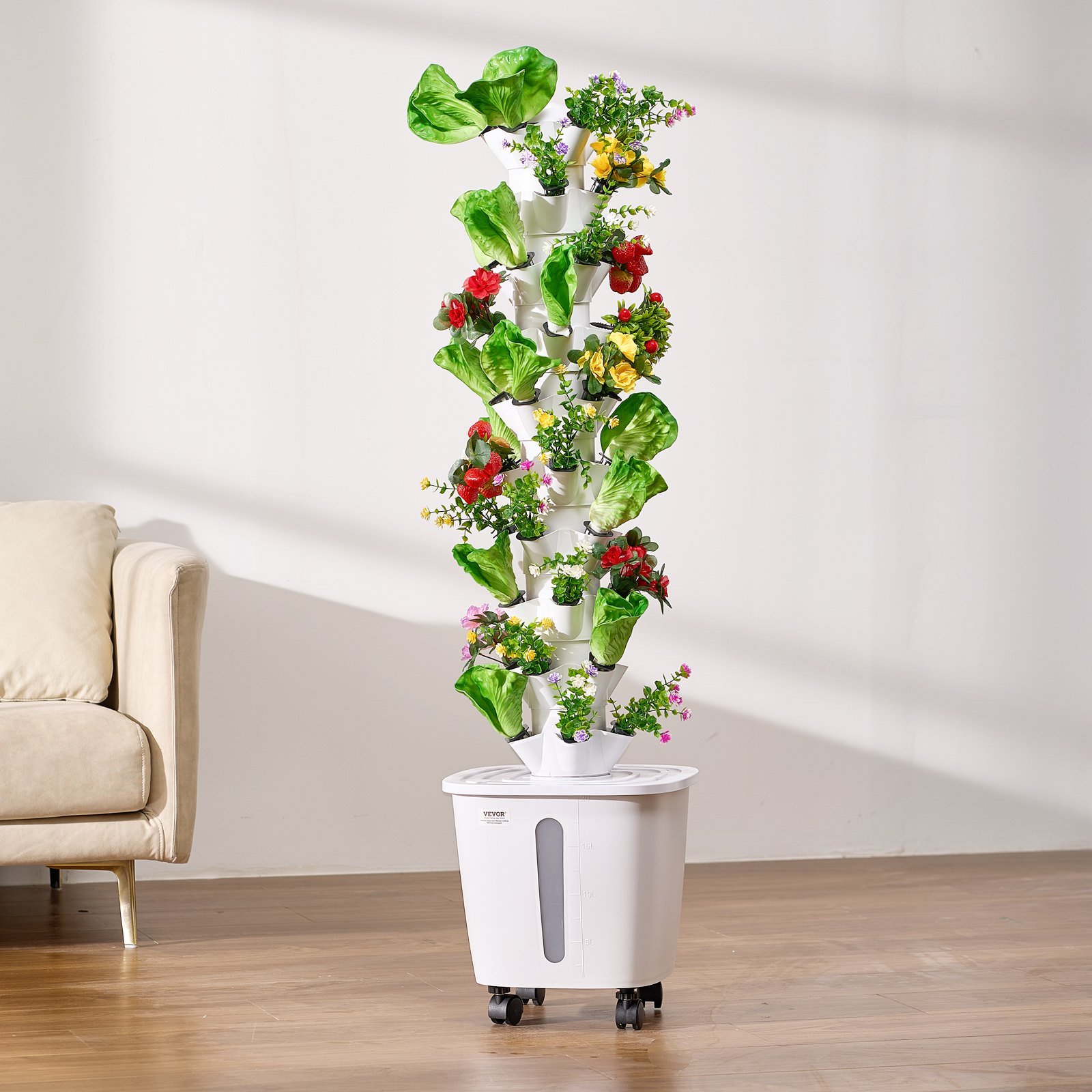 VEVOR Indoor Hydroponic Garden Tower - 20L, 10-tier