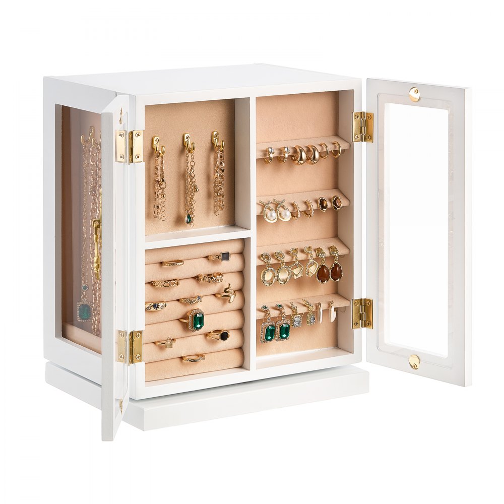 VEVOR Rotating Jewelry Box – 360° Storage, 5 Drawers, MDF
