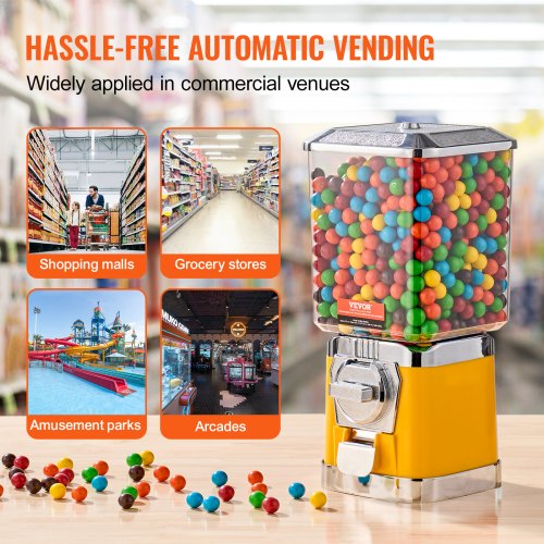 VEVOR 17"H Gumball Machine Vending Coin Bank Vintage Candy Dispenser PC ...