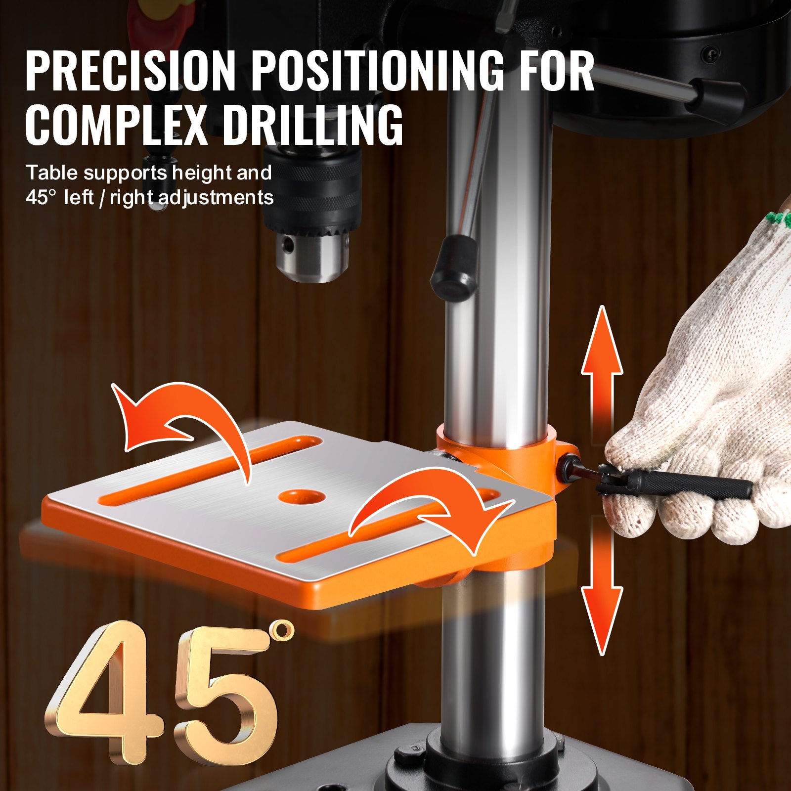VEVOR 8 in Benchtop Drill Press Tabletop Drilling Machine 750-3200RPM ...