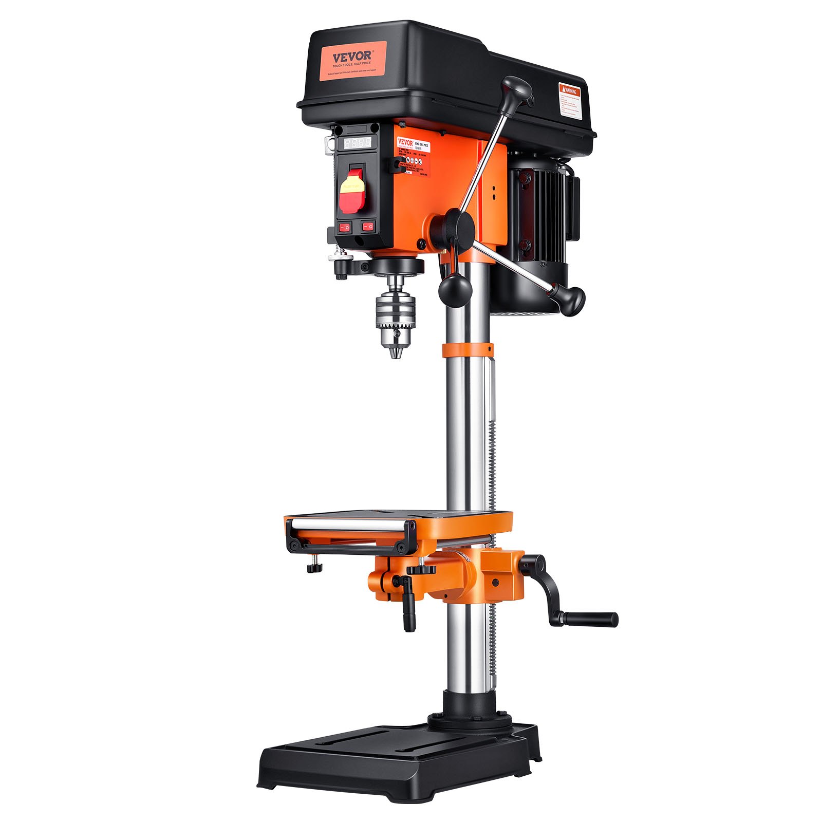VEVOR 12 in Benchtop Drill Press, 5 Amp 120V, Variable Speed Cast Iron ...