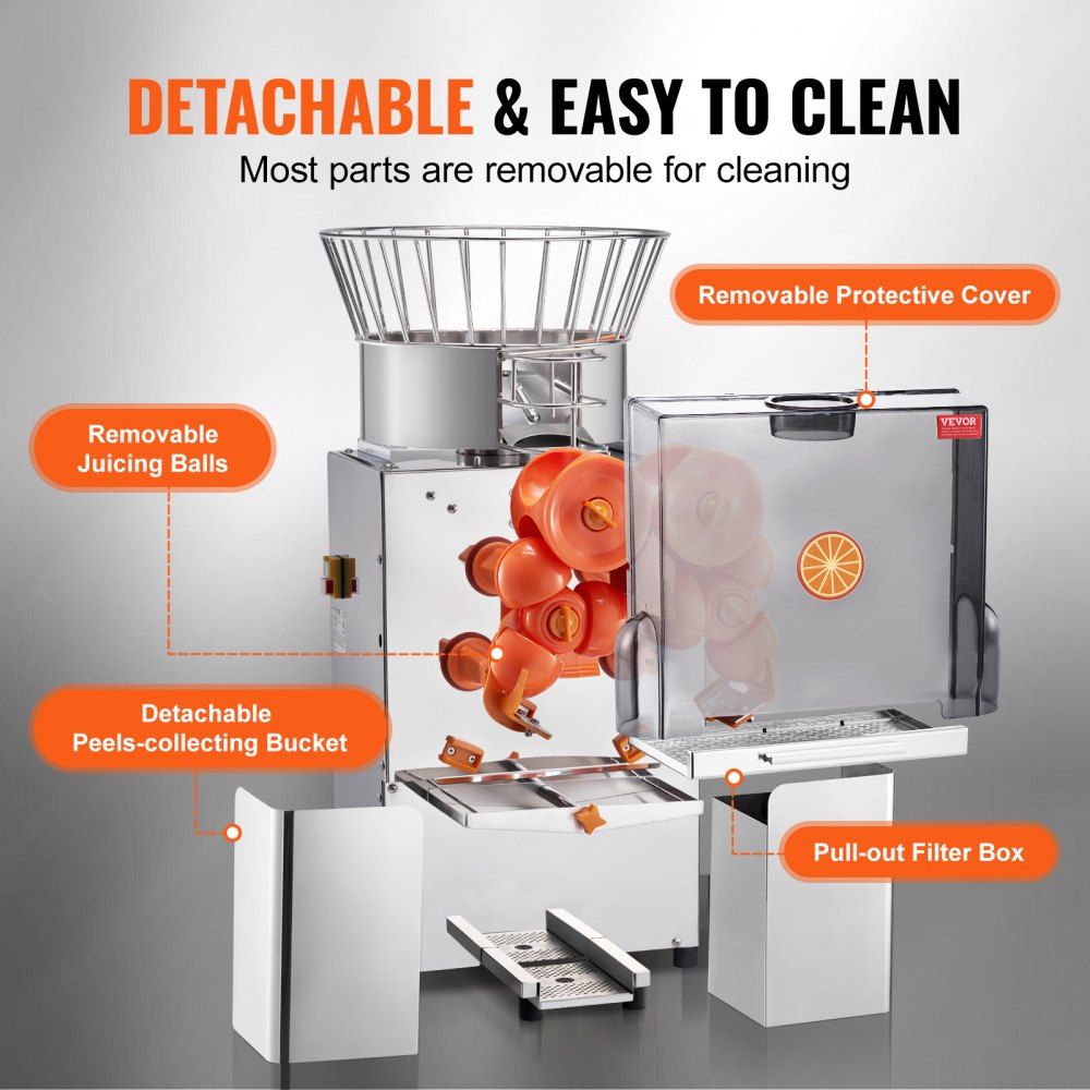 VEVOR Commercial Orange Juicer Machine, 120W Automatic Feeding Juice ...