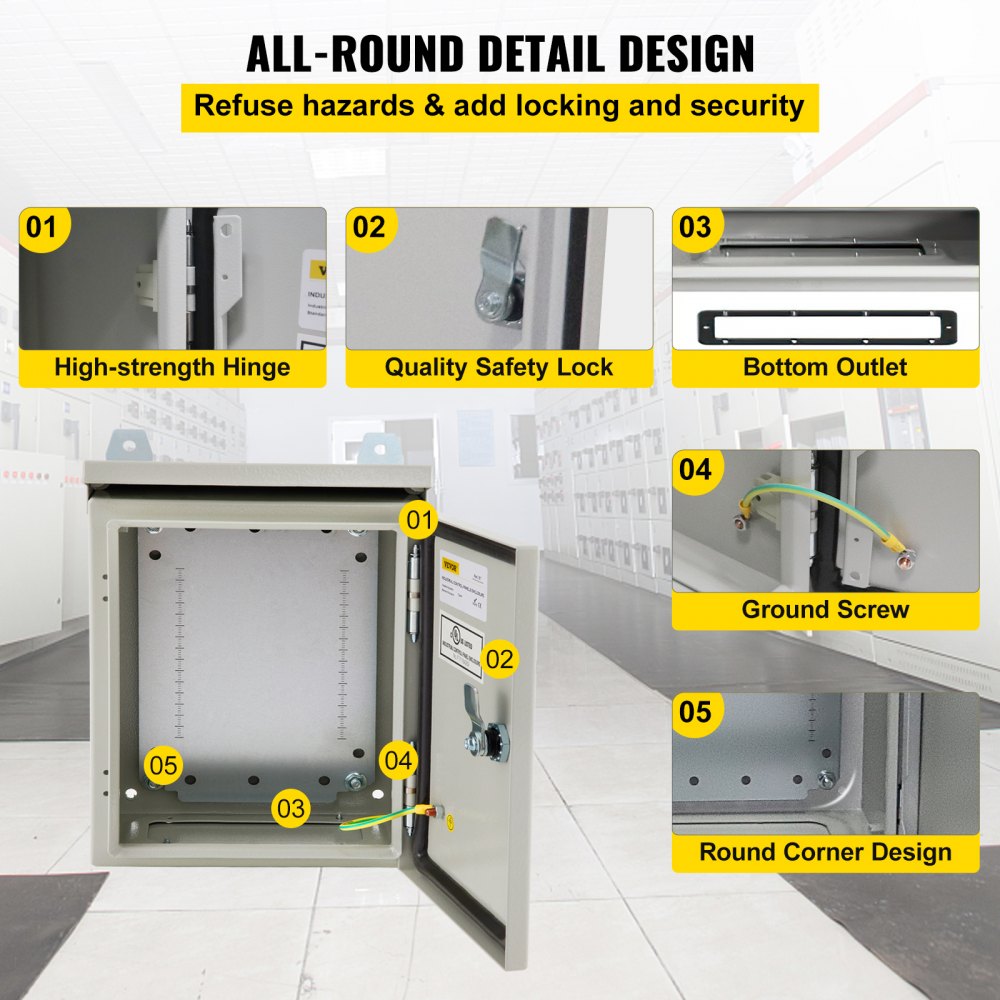 VEVOR Electrical Enclosure, 10'' x 8'' x 6'', UL Certified NEMA 4 ...