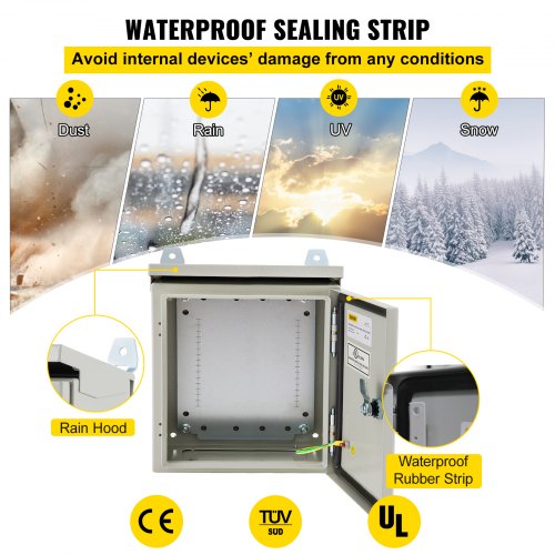 VEVOR Electrical Enclosure, 12'' x 12'' x 8'', UL Certified NEMA 4 ...