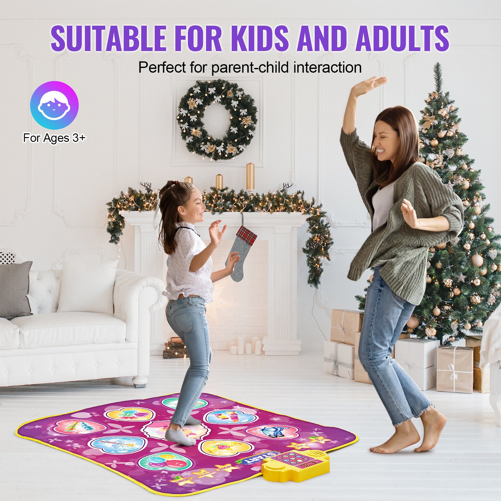 VEVOR Dance Mat for Kids Dance Pad Toys Single Player Gift for 3+ Year ...