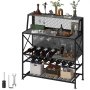 VEVOR Wine Rack Home Bar Table, Industrial Liquor Storage Cabinets with ...