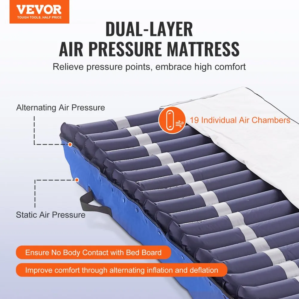 VEVOR Alternating Air Pressure Mattress, Dual-Layer Alternating ...