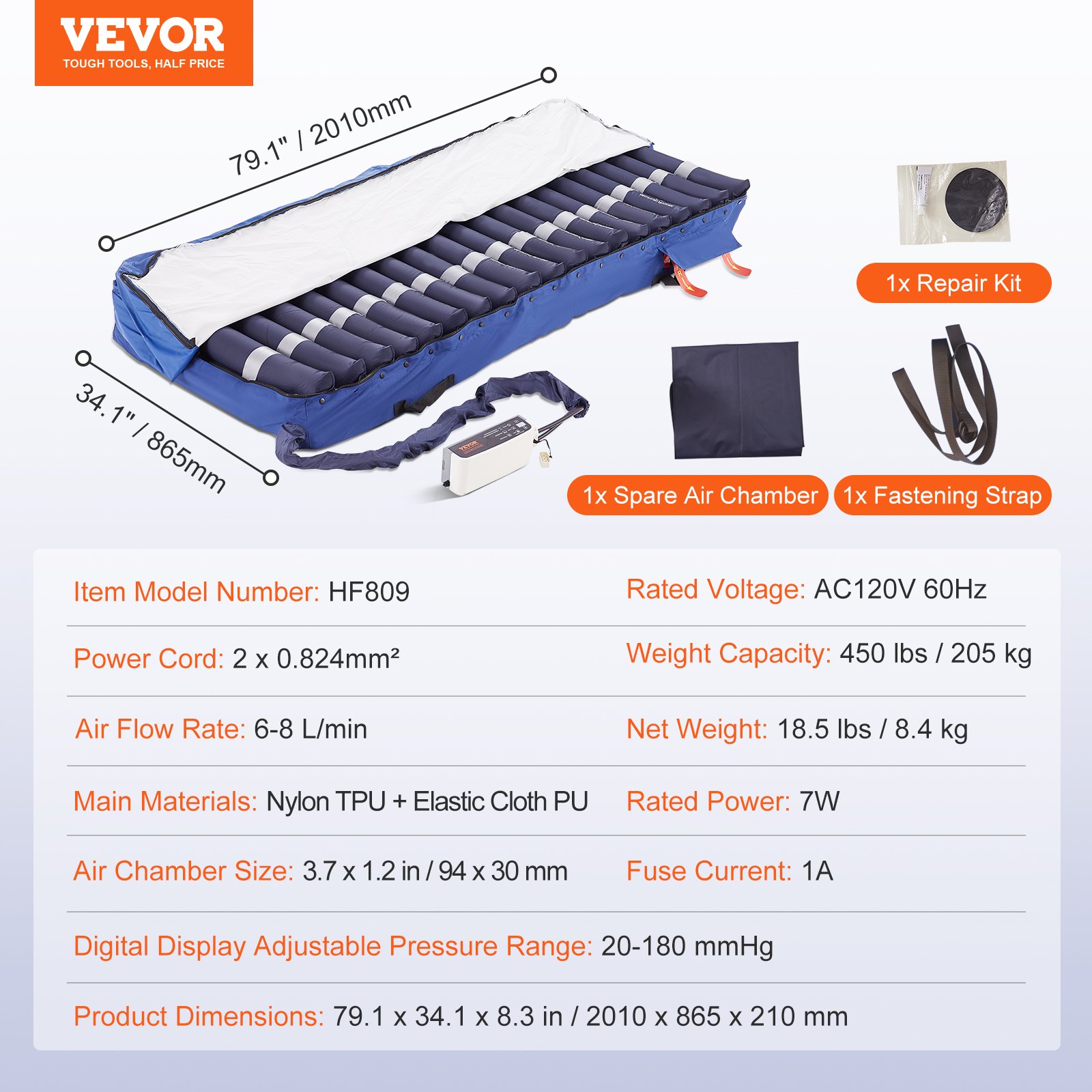 VEVOR Alternating Air Pressure Mattress, Dual-Layer Alternating ...