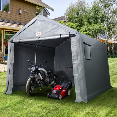 VEVOR Portable Shed Outdoor Storage Shelter, 8 x 14 x 7.6 ft Heavy Duty ...