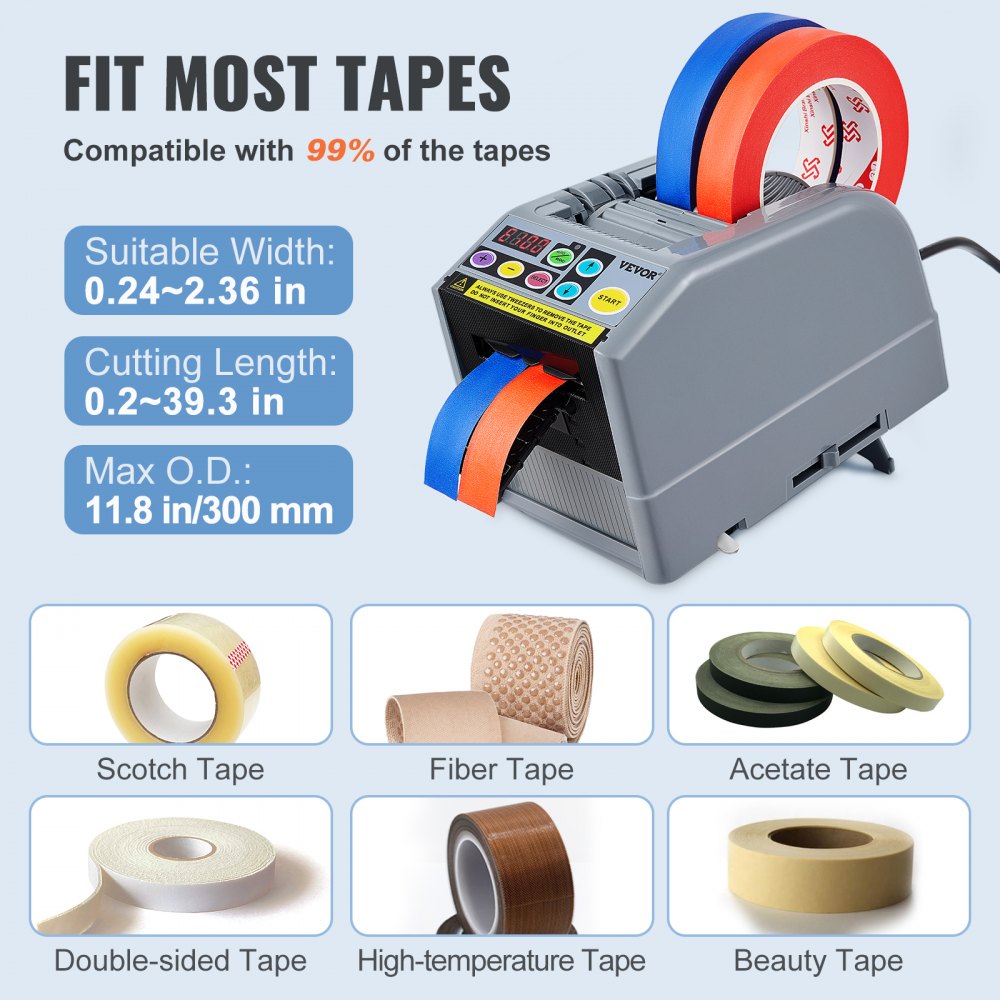 VEVOR Automatic Tape Dispenser Adhesive Electric Tape Cutter Packaging ...