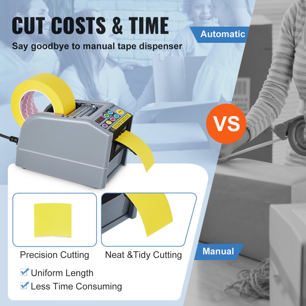 VEVOR Automatic Tape Dispenser Adhesive Electric Tape Cutter Packaging ...