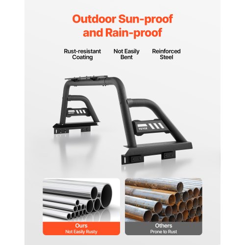Truck Bed Roll Bar Universal Chase Rack for Full-Size Pickup Carbon ...