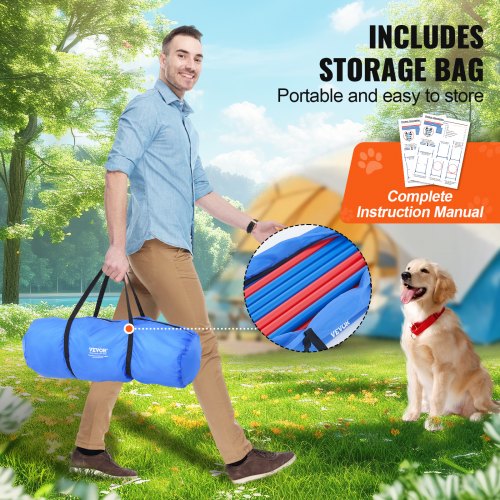 VEVOR Dog Agility Training Equipment, 4 PCS Set with Adjustable High ...
