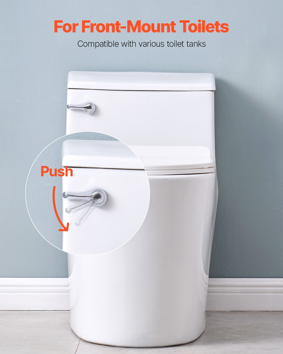 VEVOR Toilet Handle Replacement Kit, Front Mount Universal Toilet ...